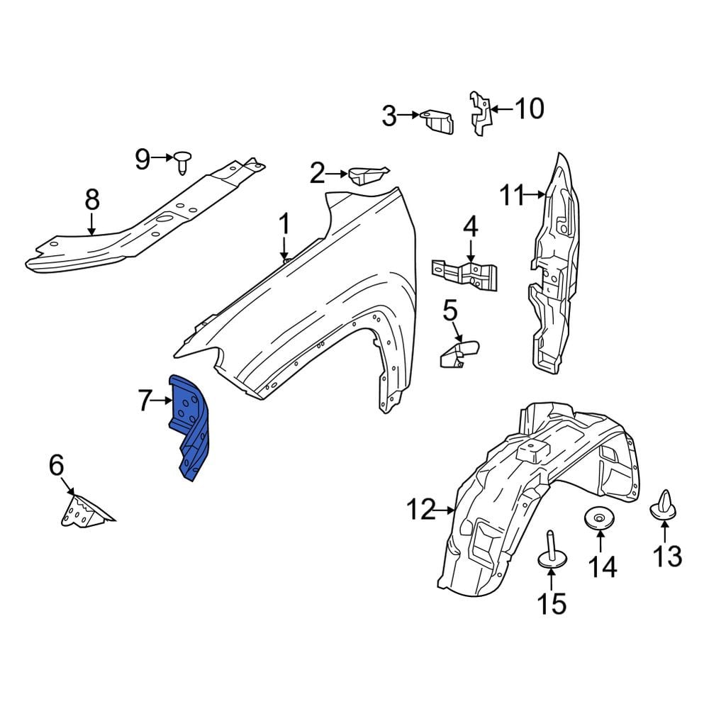 Jeep OE 68552841AA - Front Left Fender Bracket