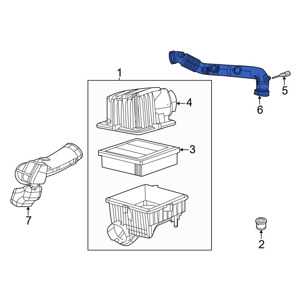 Jeep OE 68303177AA - Rear Engine Air Intake Hose