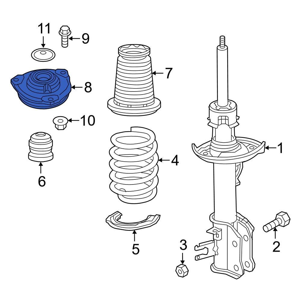 Jeep OE 68299201AC - Front Suspension Strut Mount