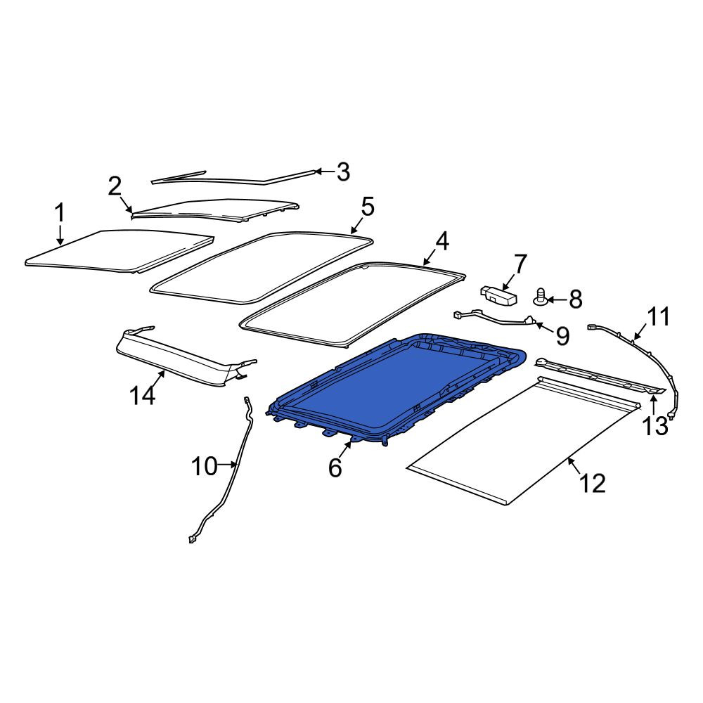 Jeep OE 68289867AD - Sunroof Frame