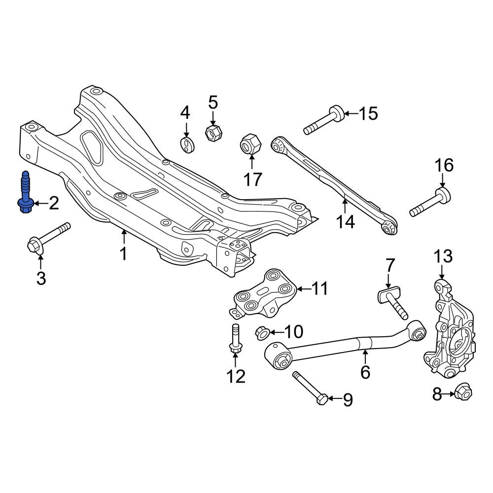 Jeep OE 6511500AA - Front Suspension Crossmember Bolt