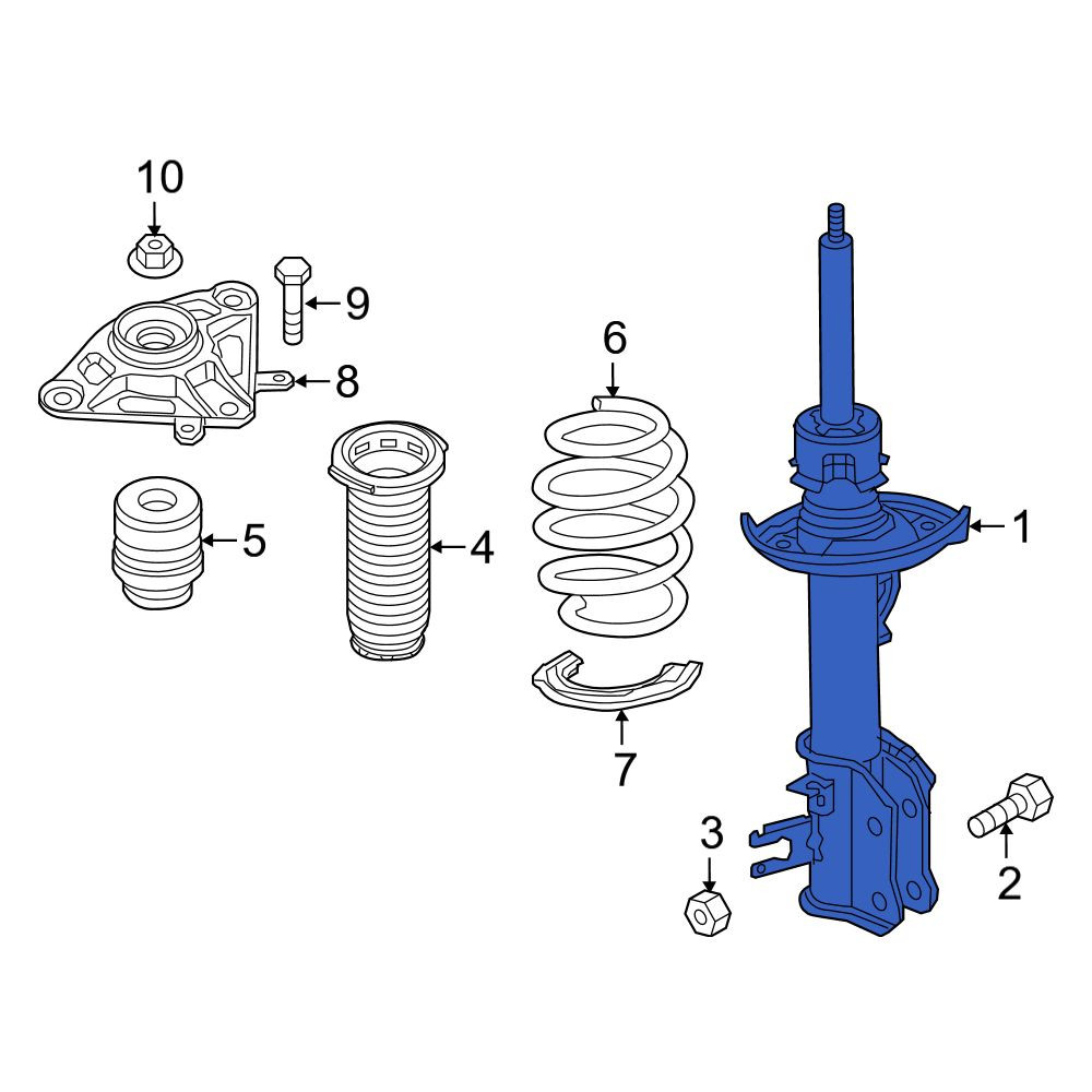 Jeep OE 68259676AB - Front Right Suspension Strut