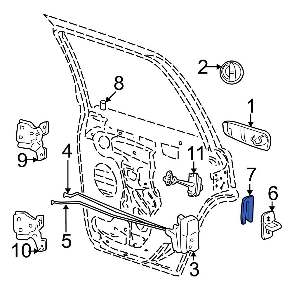Jeep OE 55075483 - Front Door Lock Striker Plate Spacer