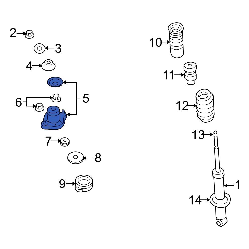 Jeep OE 5085495AC - Rear Suspension Strut Mount