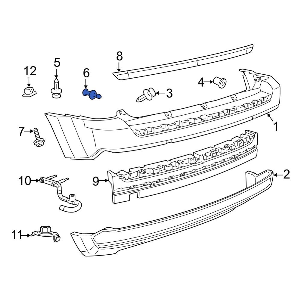 Jeep OE 6035201 - Bumper Cover Rivet