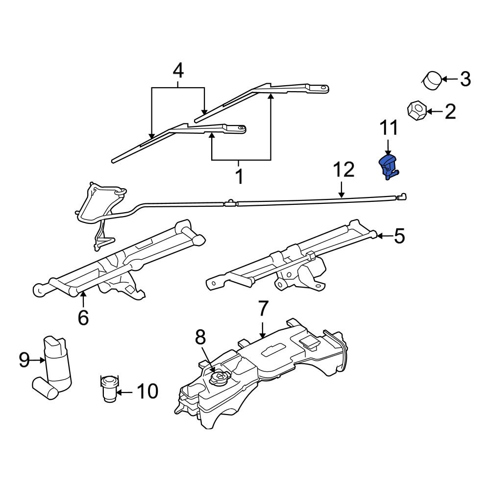 Jeep OE 55157319AA - Front Windshield Washer Nozzle