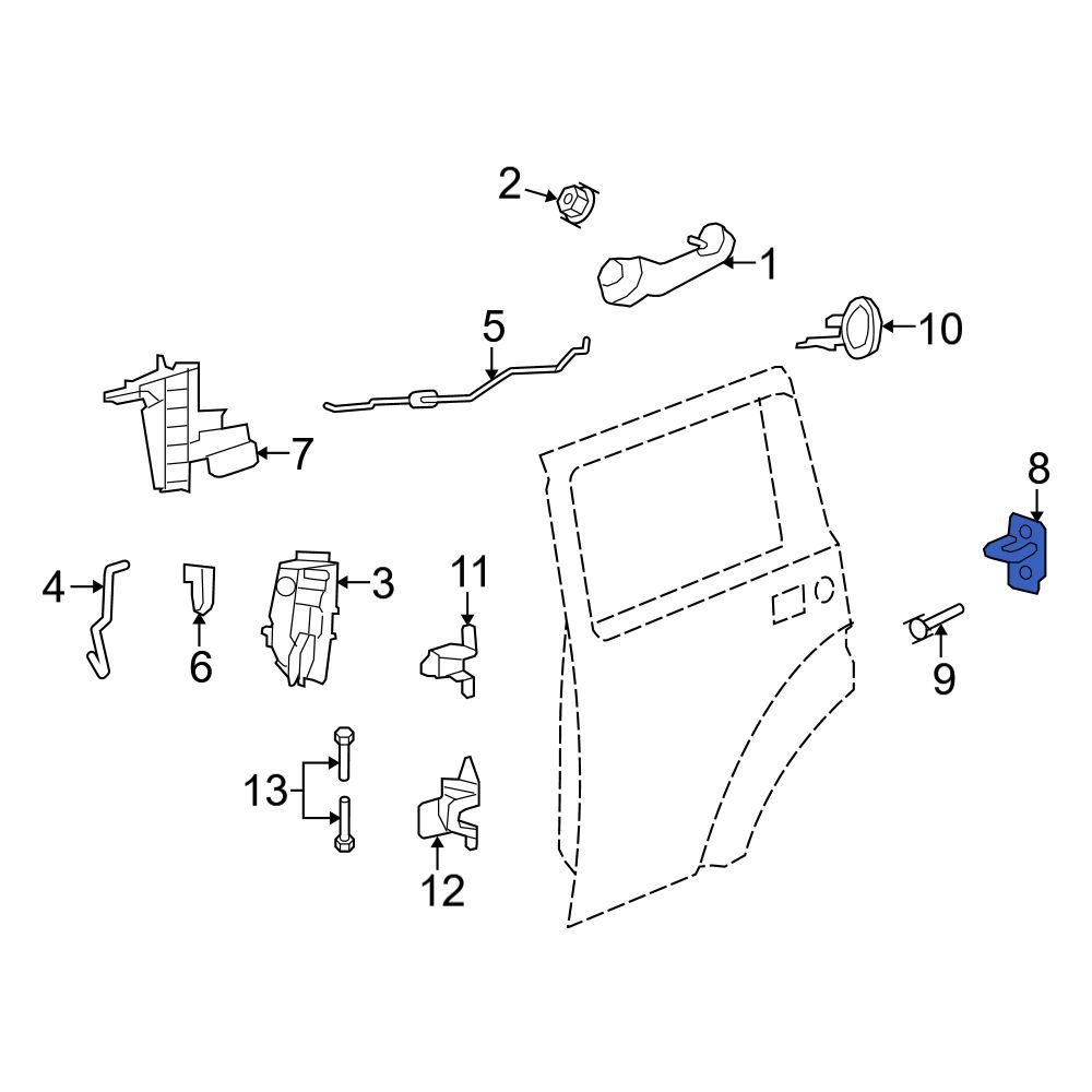 Jeep OE 4589050AB - Rear Door Lock Striker Plate