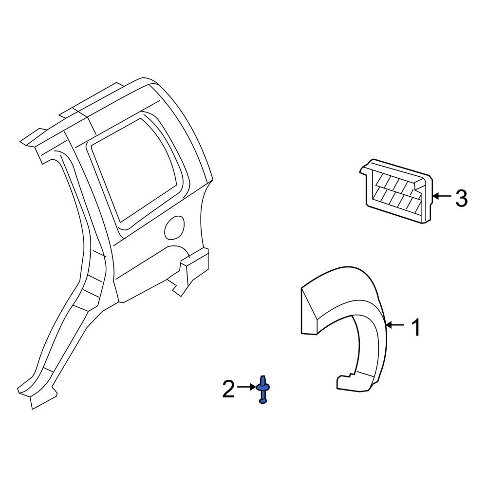 Jeep OE 6506007AA - Wheel Arch Flare Rivet