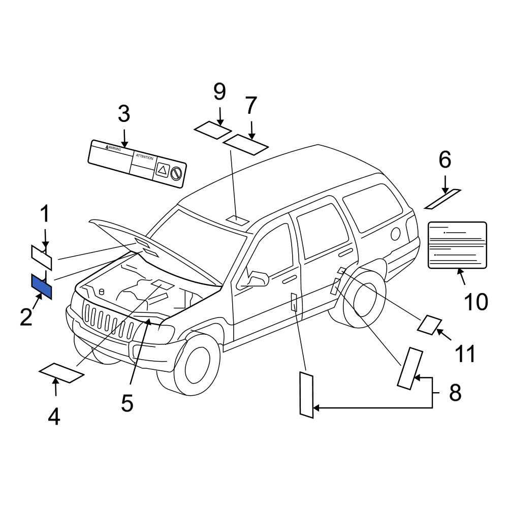Jeep OE 55056347AA - A/C System Information Label