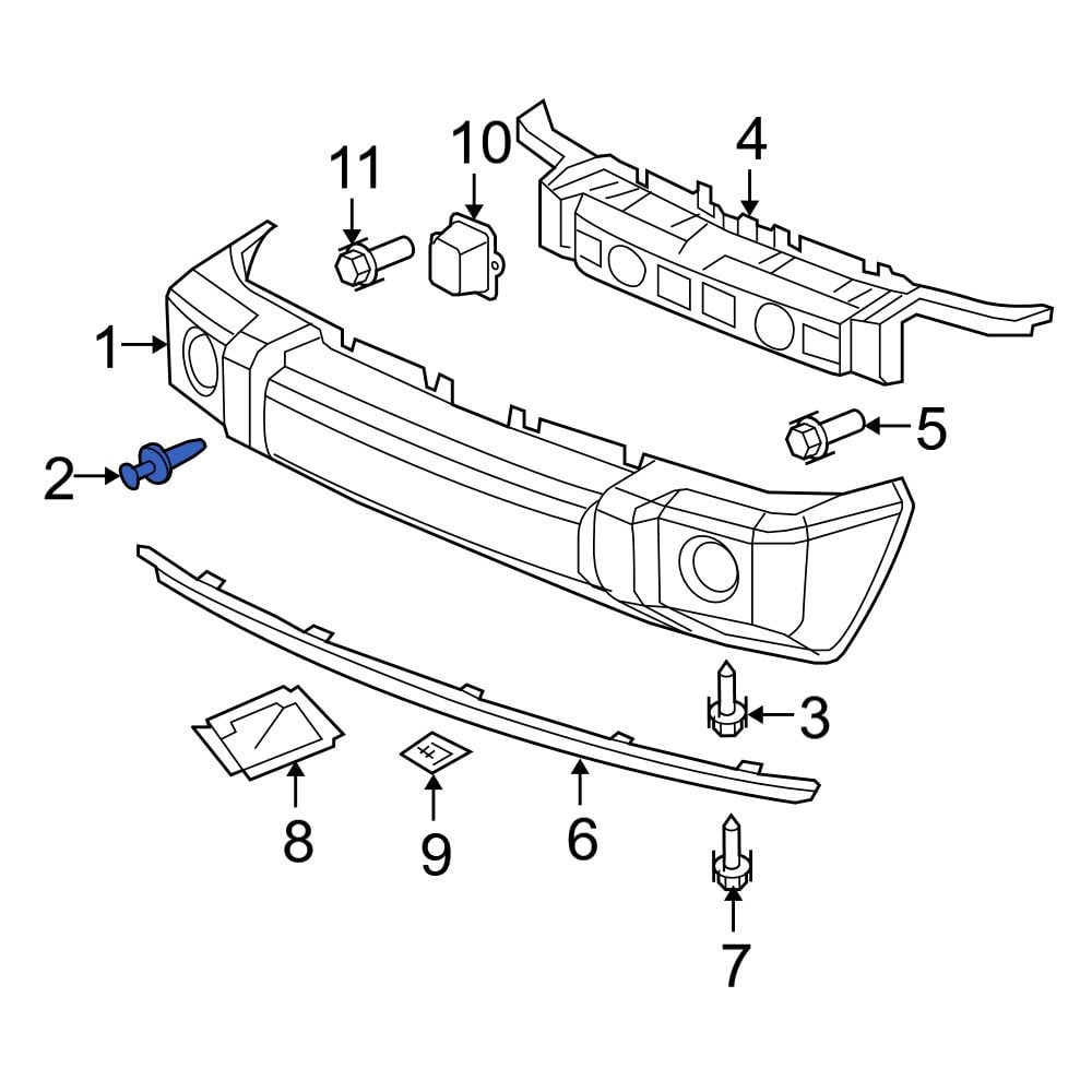 Jeep OE 5189180AA - Front Bumper Cover Retainer