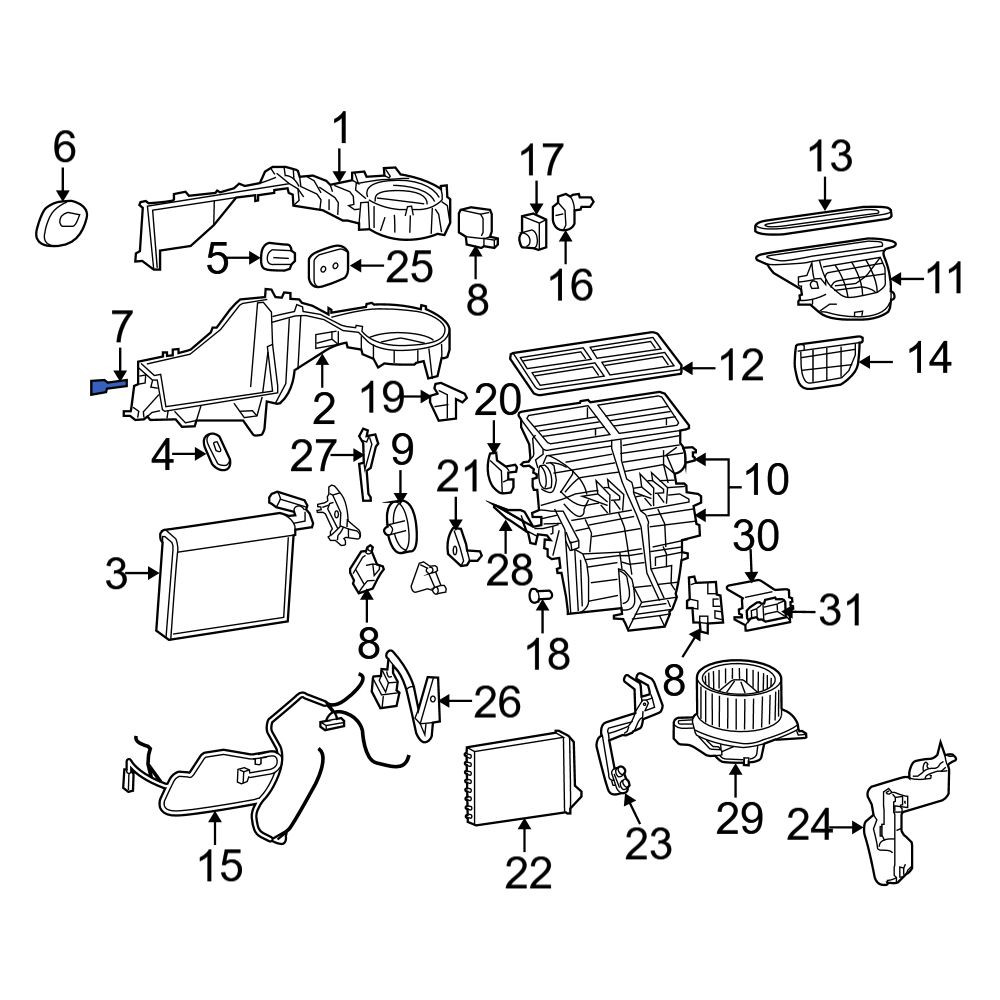Jeep OE 5143149AA - Front A/C Evaporator Temperature Sensor