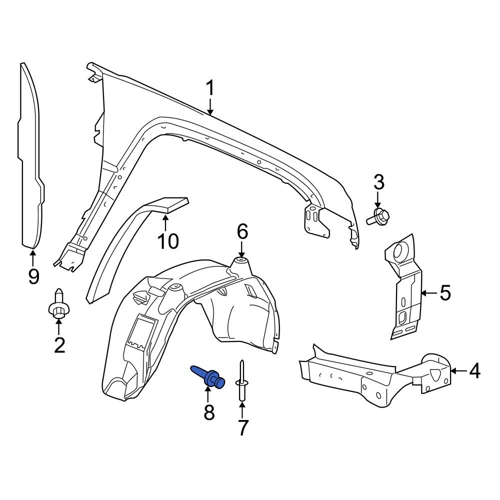 Jeep OE 6500911 - Front Fender Liner Rivet