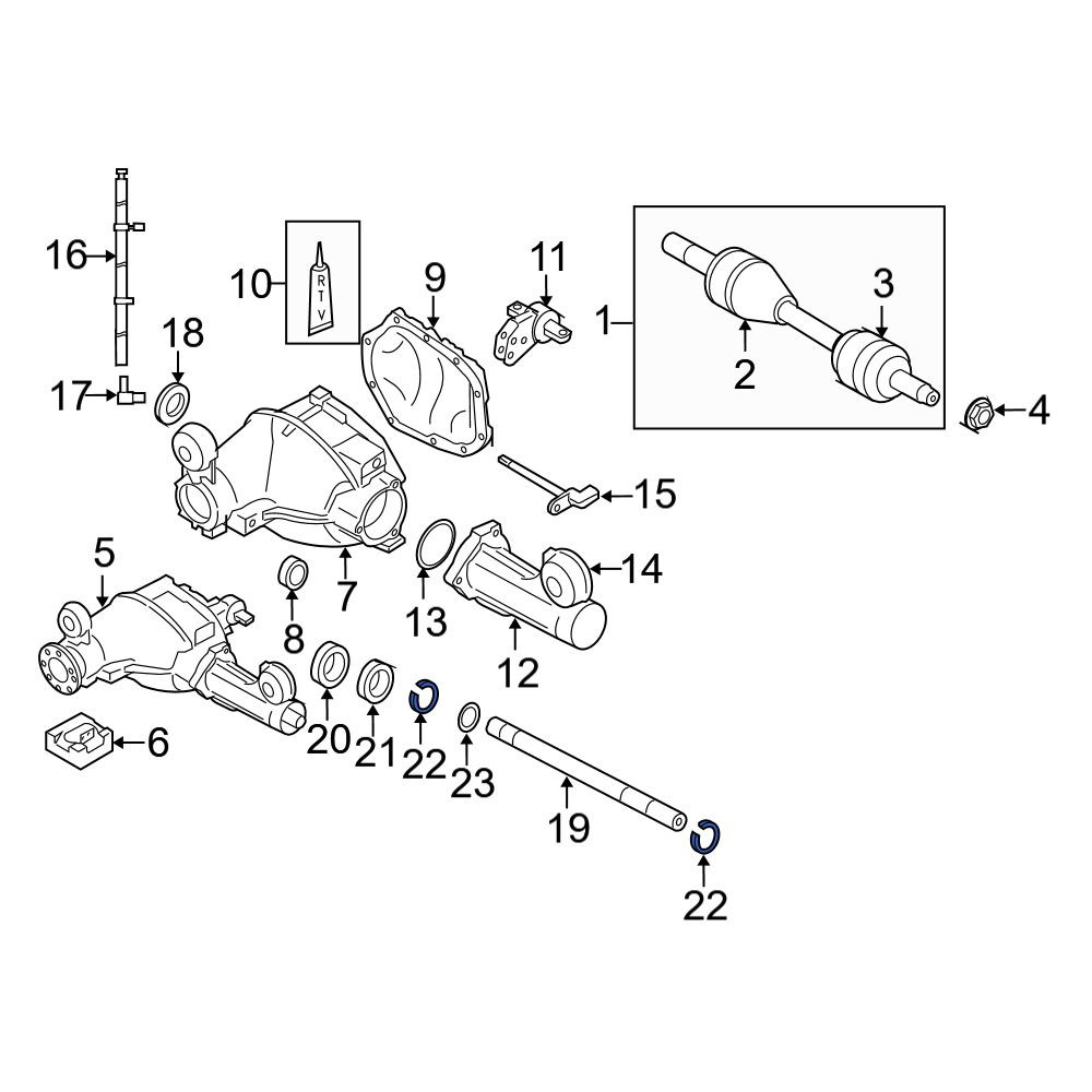 Jeep OE 52069710AB - Front Drive Axle Shaft Lock C-Clip