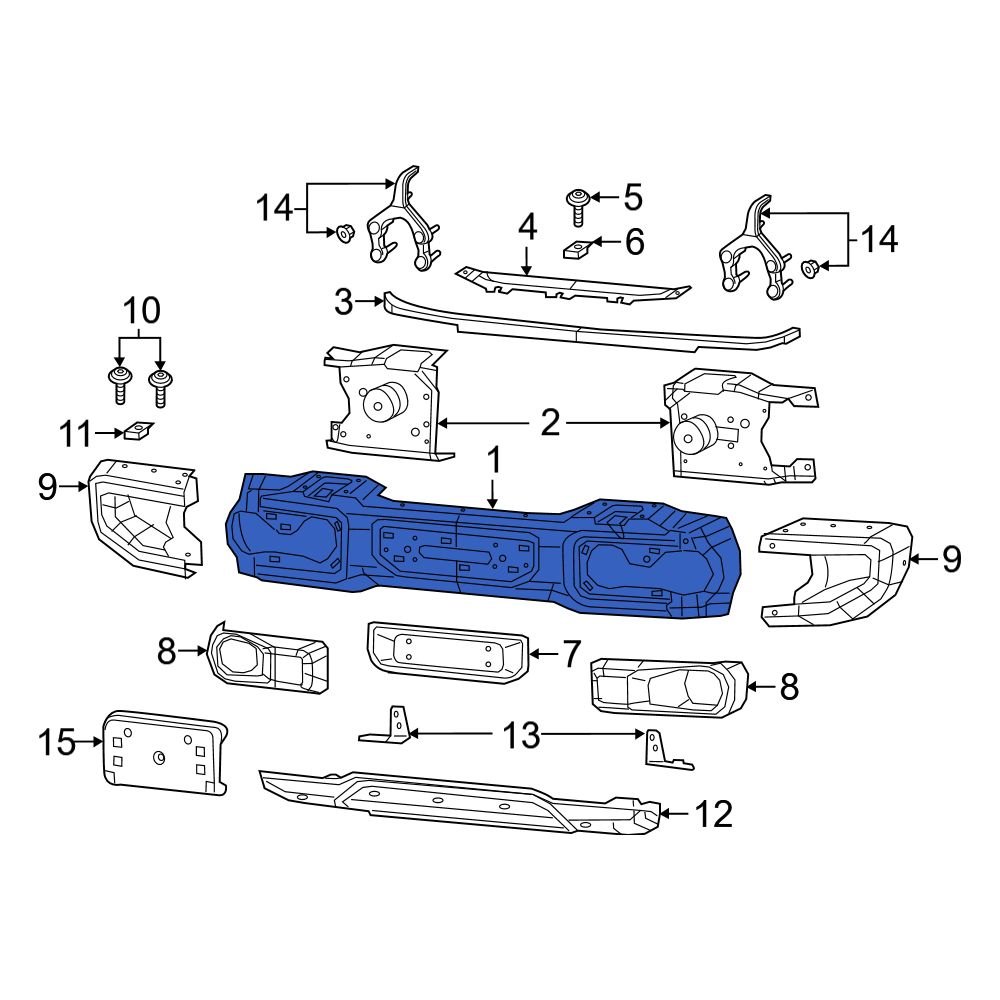 Jeep OE 68293891AB - Front Bumper Face Bar
