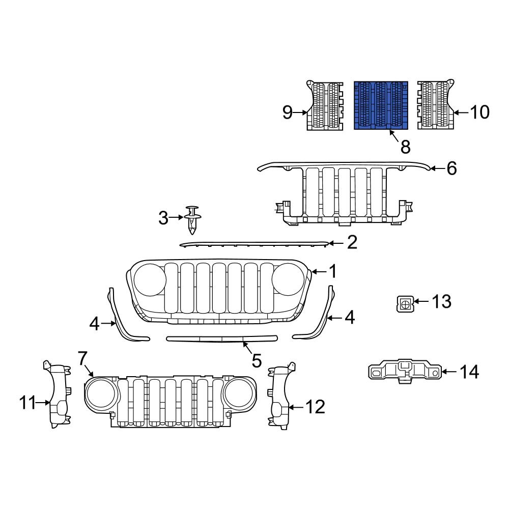 Jeep OE 68457083AA - Front Grille