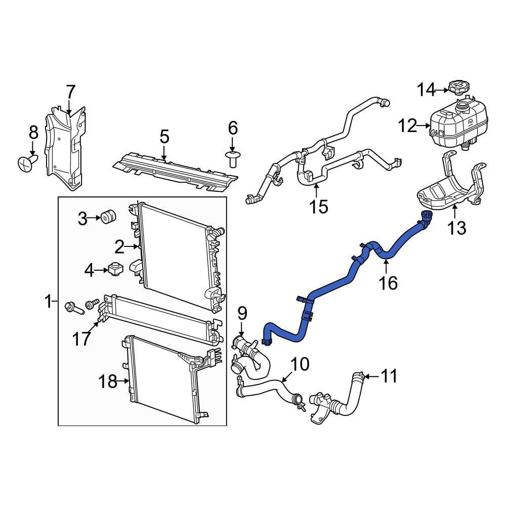 Jeep OE 68280802AD - Lower Engine Coolant Overflow Hose