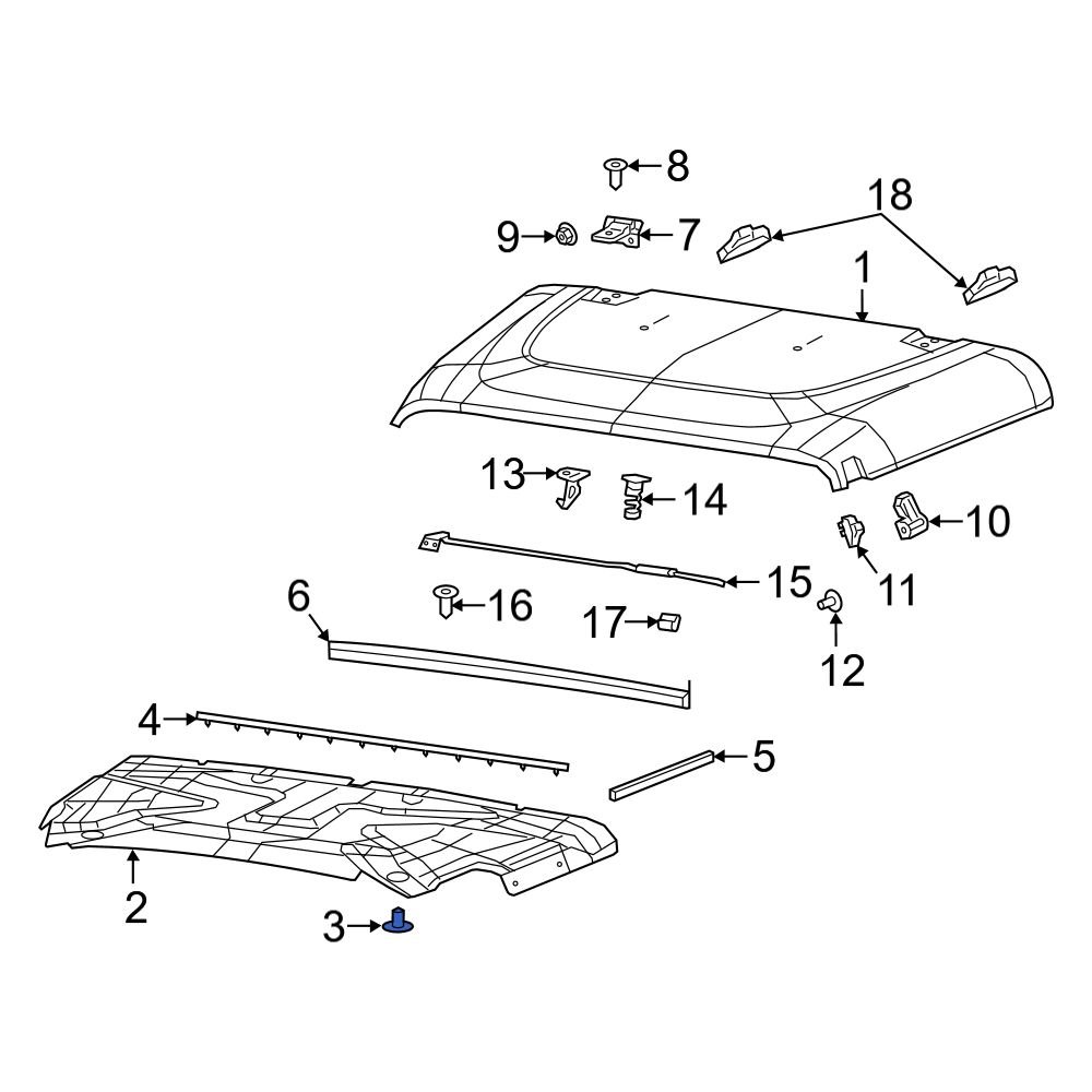 Jeep OE 6504135 - Hood Insulation Pad Clip