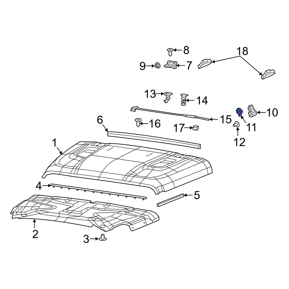 Jeep OE 68240951AC - Hood Latch Bracket