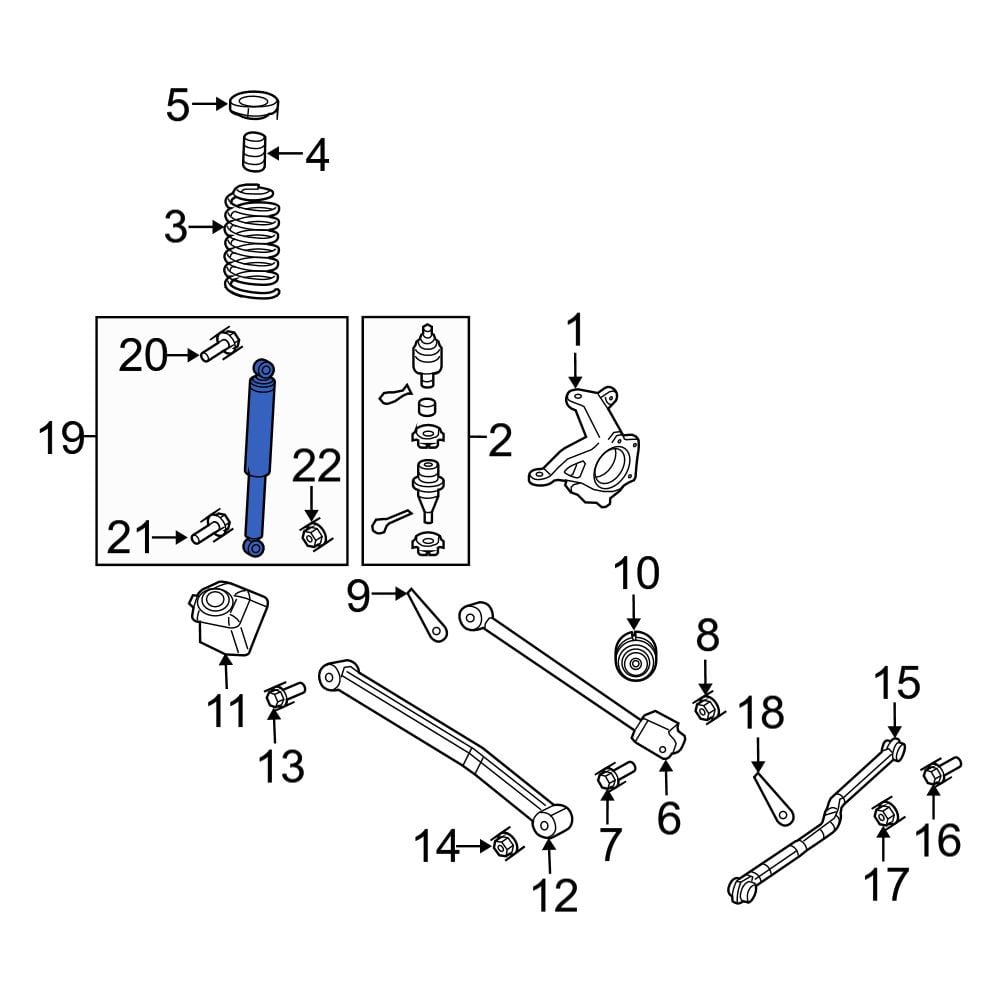 Jeep OE 68517331AB - Front Suspension Shock Absorber
