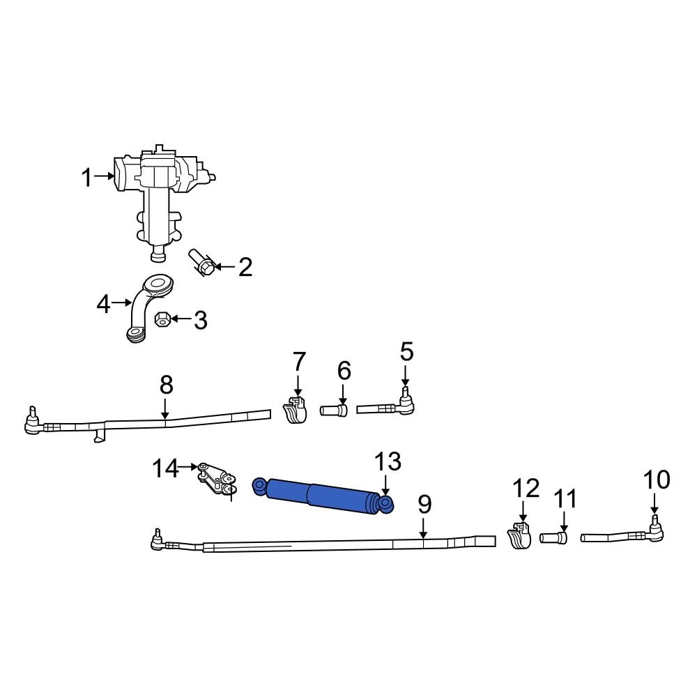 Jeep OE 68624105AA - Front Steering Damper