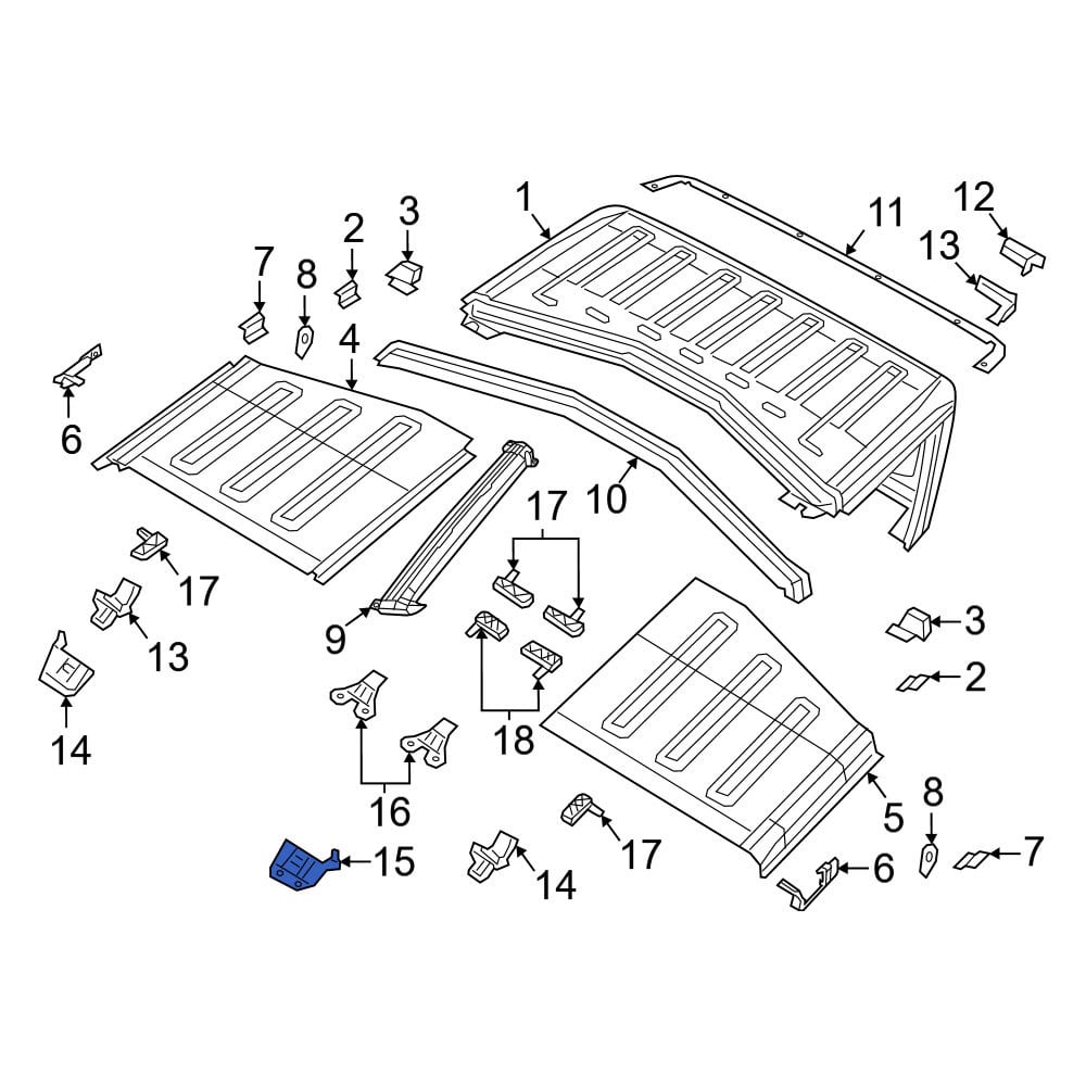 Jeep OE 68469893AC - Front Left Outer Convertible Top Mounting Plate
