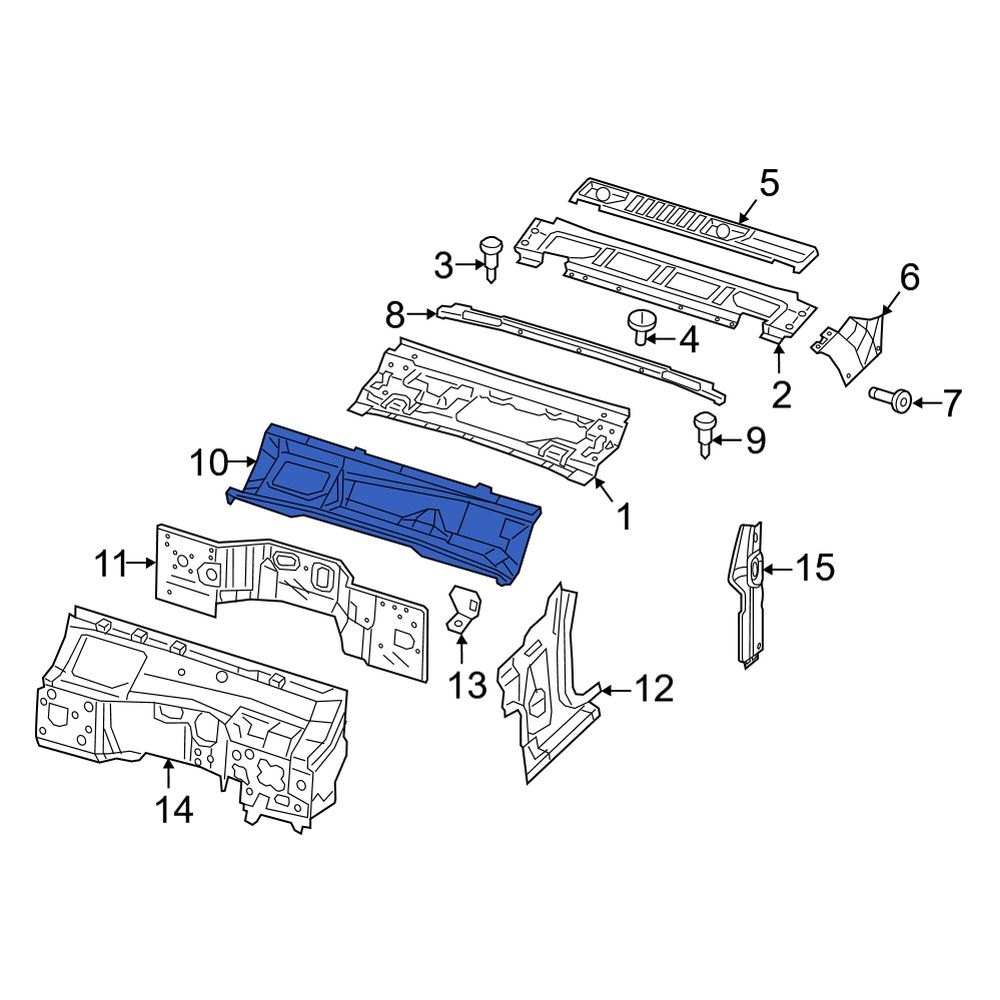 Jeep OE 68298671AC - Cowl Plenum Panel