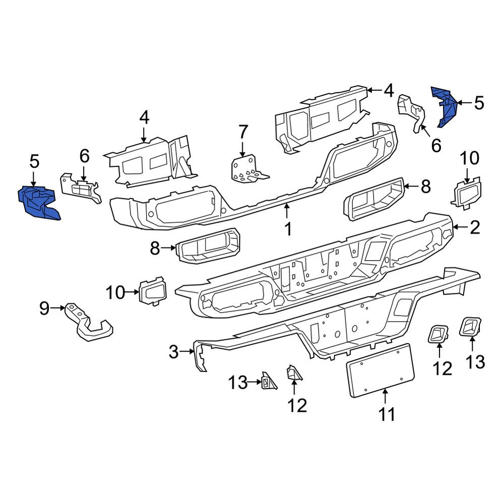 Jeep OE 68356522AB - Rear Right Outer Bumper Cover Bracket