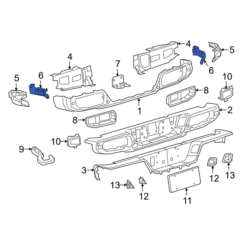 Jeep OE 68455745AB - Rear Left Outer Bumper Cover Brace