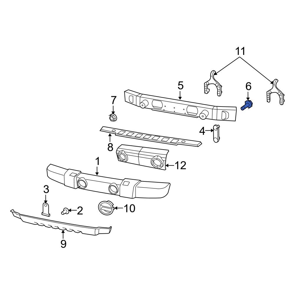 Jeep OE 68003354AA - Front Bumper Impact Bar Bolt