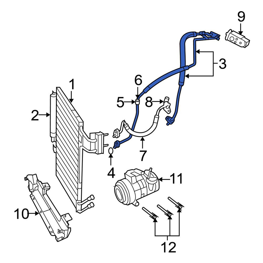 Jeep OE 55111375AH - A/C Refrigerant Suction Hose