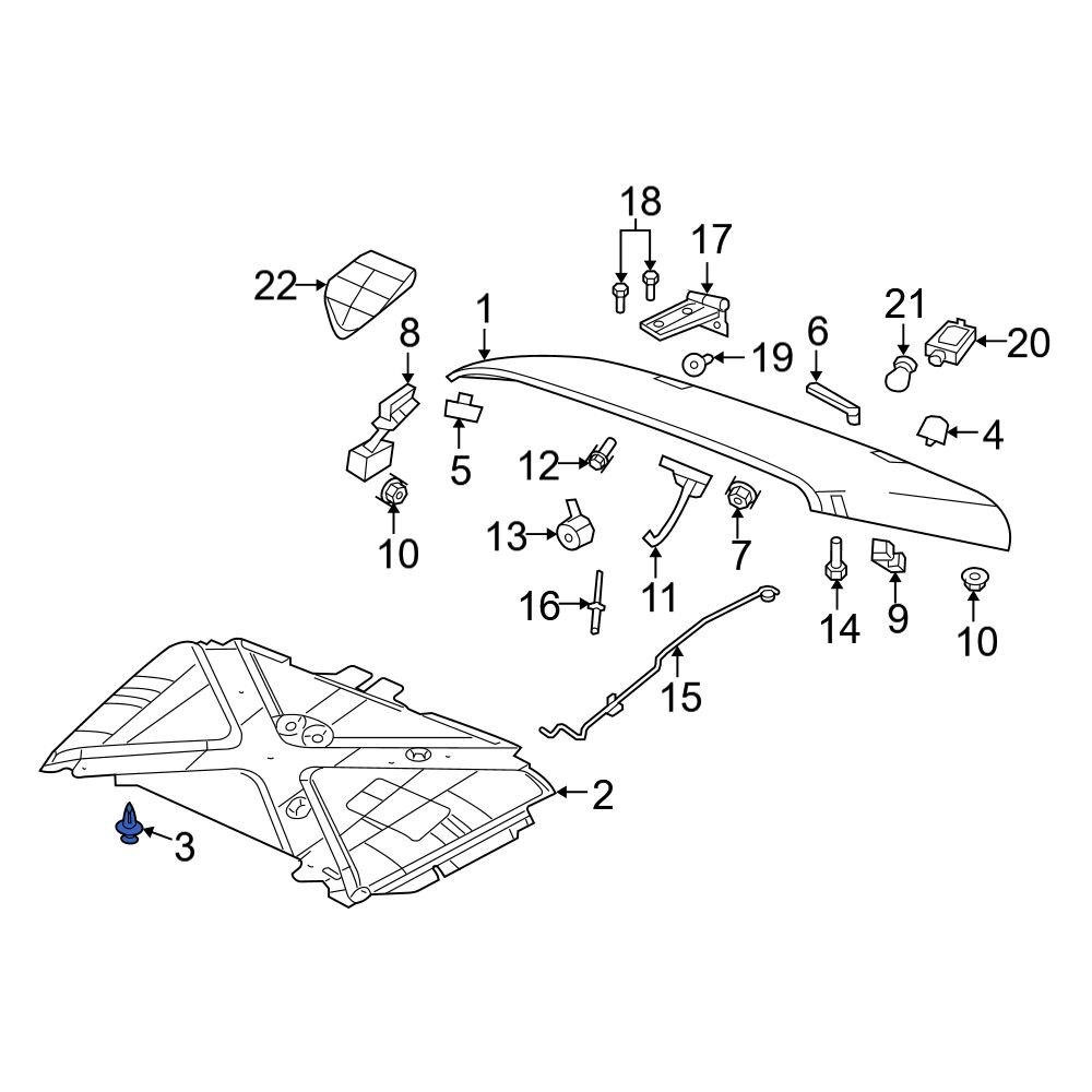 Jeep OE 6504135 - Hood Insulation Pad Clip