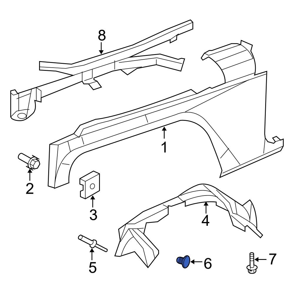 Jeep OE 6510358AA - Fender Liner Nut