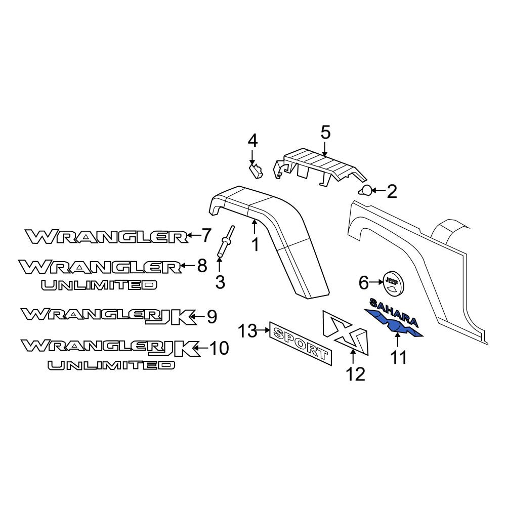 Jeep OE 55397276AA - Front Fender Decal