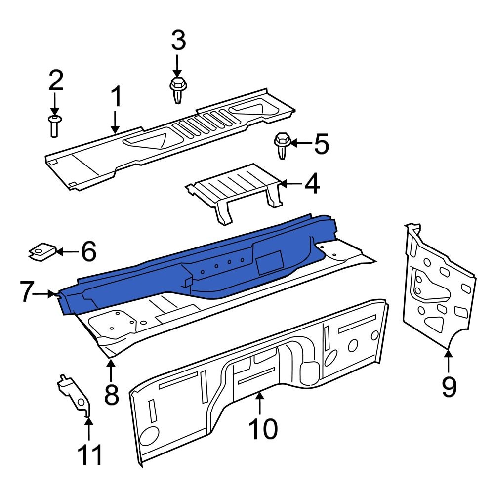 Jeep OE 55395283AE - Front Upper Cowl Panel