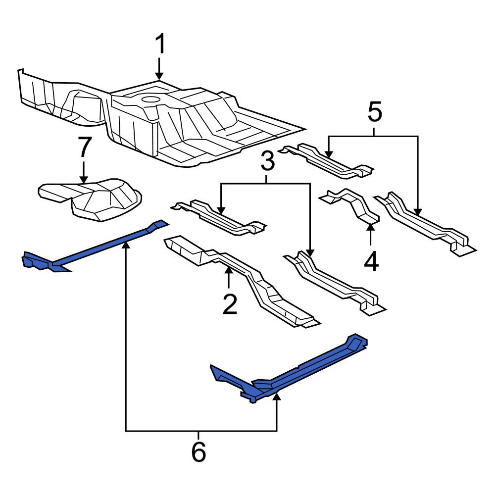Jeep OE 5182368AC - Right Floor Side Rail