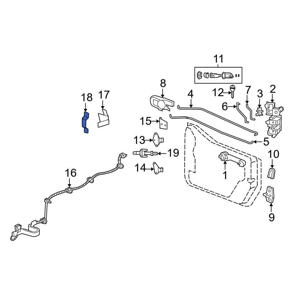 Jeep OE 55397012AA - Outer Door Check Bracket