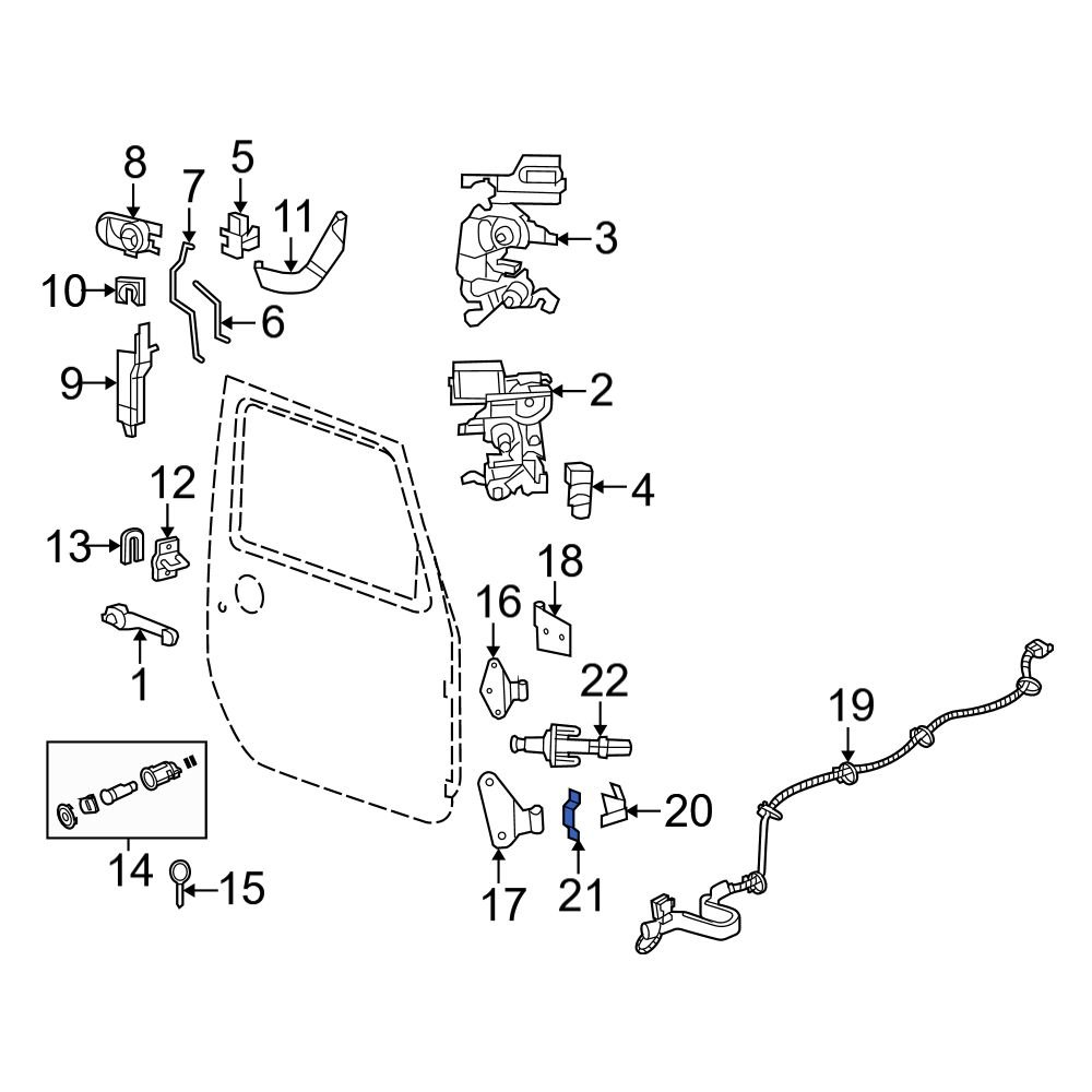 Jeep OE 55397012AA - Outer Door Check Bracket
