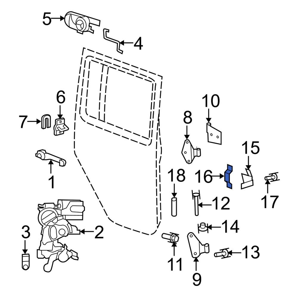 Jeep OE 55397012AA - Outer Door Check Bracket