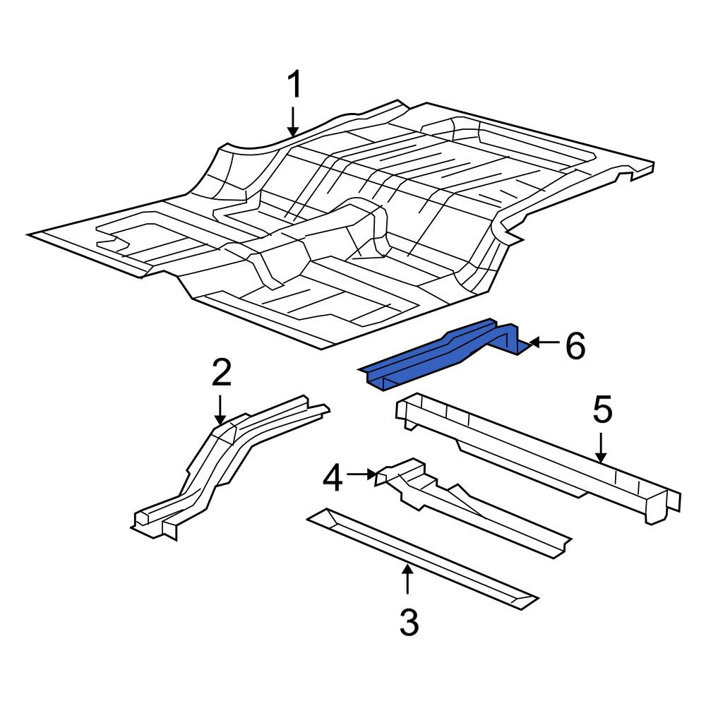 Jeep OE 55397218AF - Rear Right Floor Side Rail