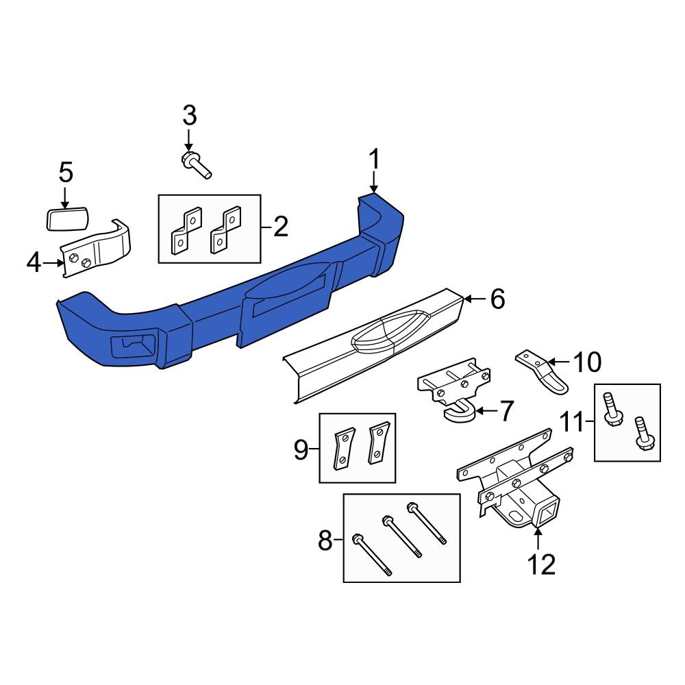 Jeep OE 1BD22RXFAE - Rear Bumper Face Bar