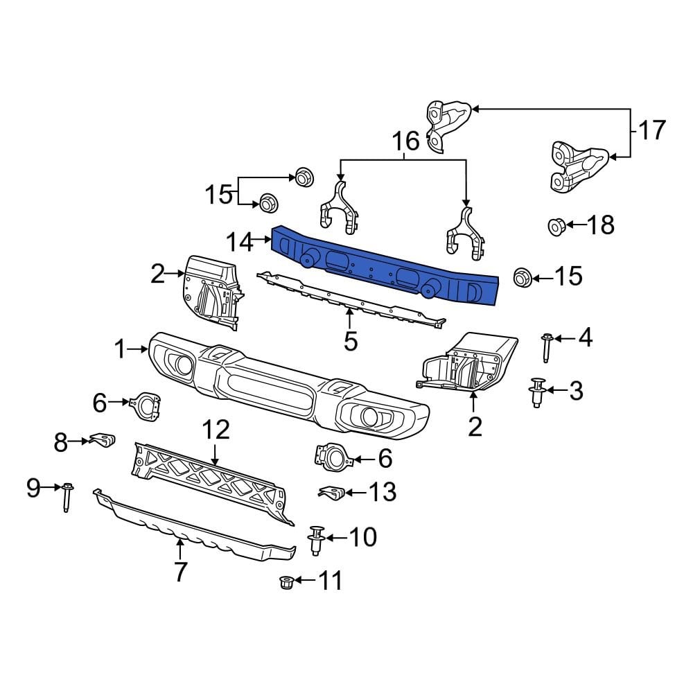 Jeep OE 68352789AC - Front Bumper Impact Bar