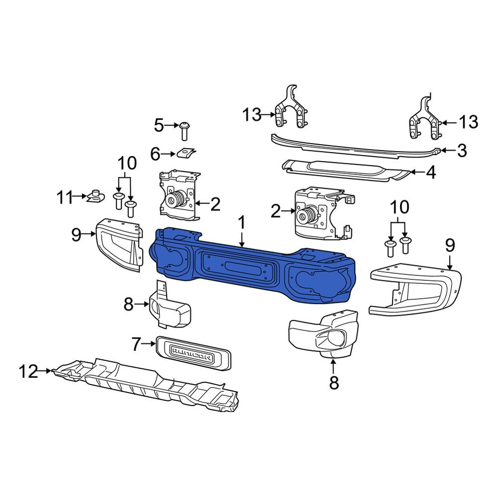 Jeep OE 68293891AB - Front Bumper Face Bar
