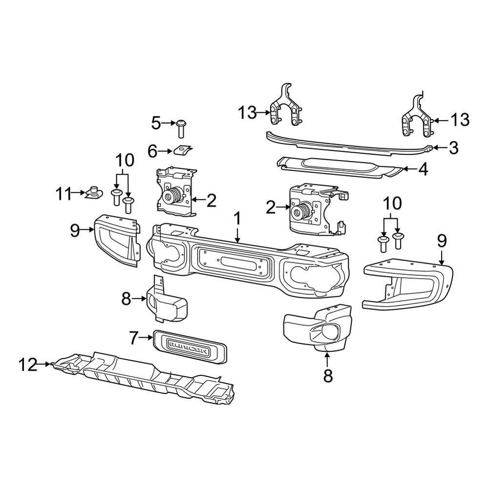 Jeep OE 68293891AB - Front Bumper Face Bar