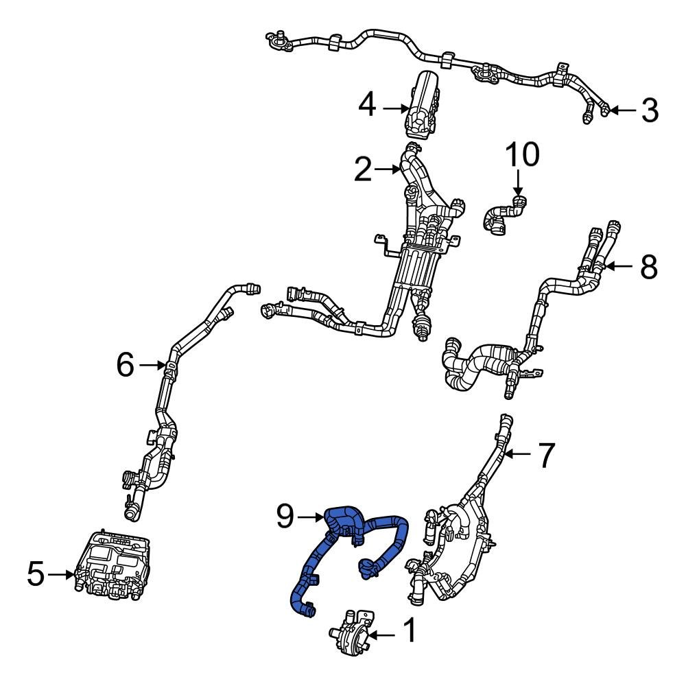 Jeep OE 68402076AB - Drive Motor Inverter Radiator Hose