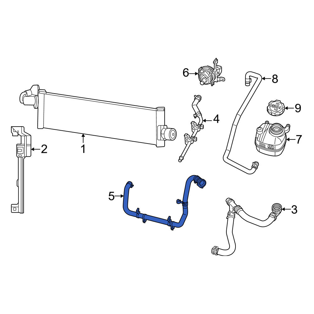 Jeep OE 68335904AD - Left Radiator Coolant Hose