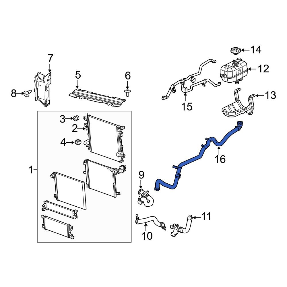 Jeep OE 68280802AD - Lower Engine Coolant Overflow Hose