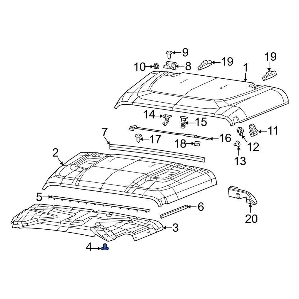 Jeep OE 6504135 - Hood Insulation Pad Clip