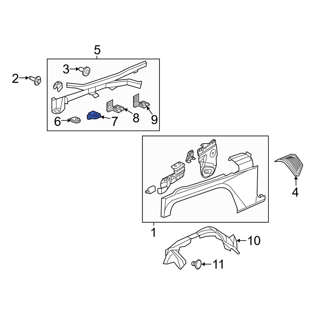 Jeep OE 68308922AA - Right Fender Bracket