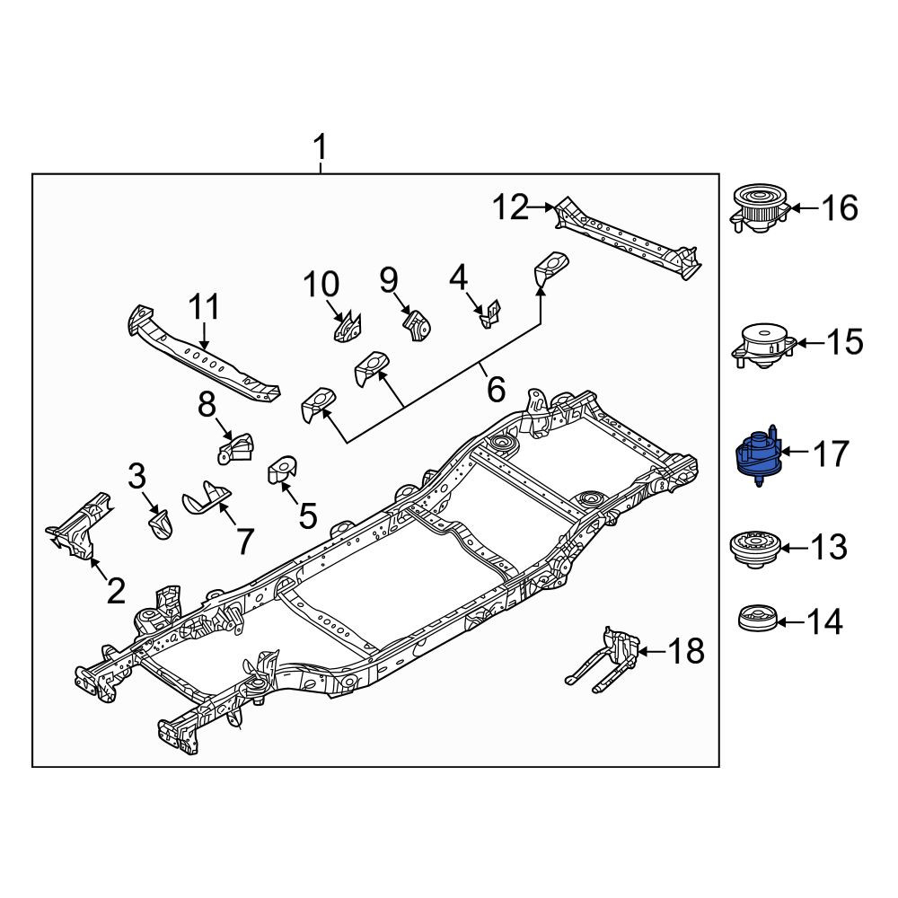 Jeep OE 68302129AB - Left Frame Rail End Bracket