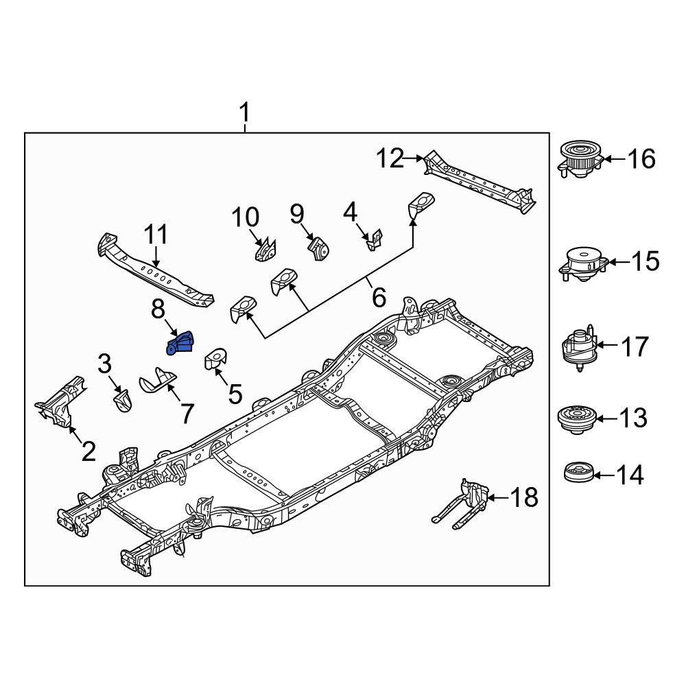 Jeep OE 68407983AA - Front Left Suspension Control Arm Bracket
